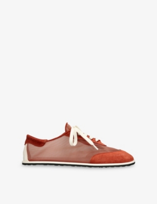 DEAR FRANCES - Lace-Up Panelled Suede and Mesh Trainers | Selfridges.com