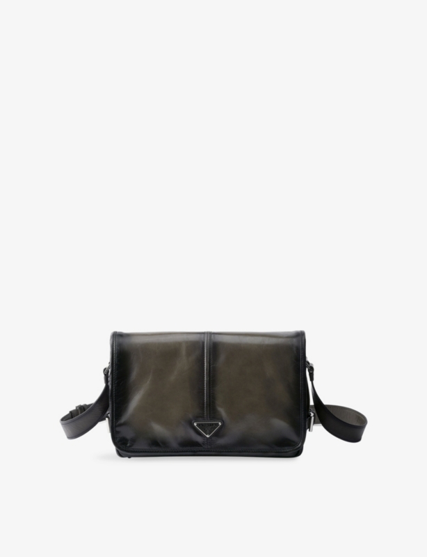 PRADA - Logo-Embellished Saffiano Leather Work Top-Handle Bag ...