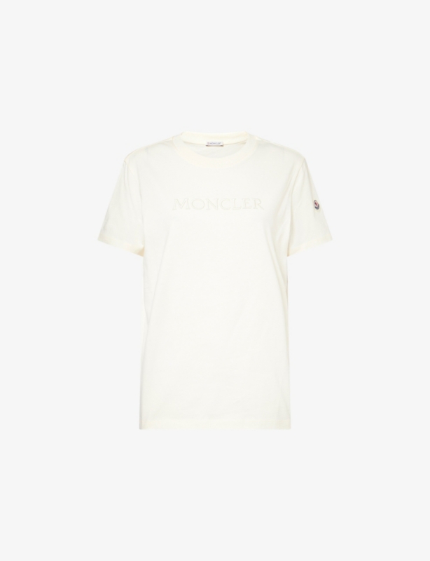 MONCLER - Brand-Badge Contrast-Trim Cotton Polo Shirt | Selfridges.com