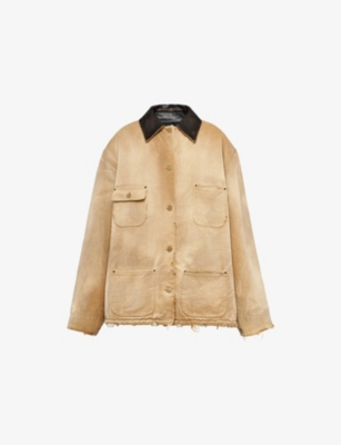 PRADA - Distressed Canvas Jacket | Selfridges.com