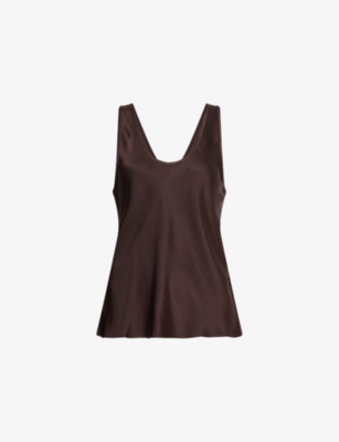ANINE BING - Lea Scoop-Neck Silk Top | Selfridges.com