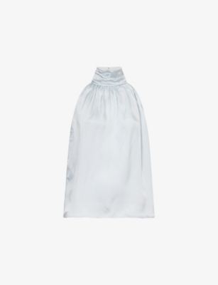 ANINE BING - Marie High-Neck Collar Silk-Blend Top | Selfridges.com