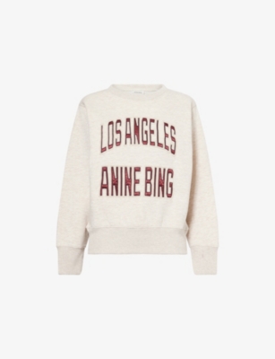 ANINE BING - Harry Logo-Embroidered Cotton Sweatshirt | Selfridges.com