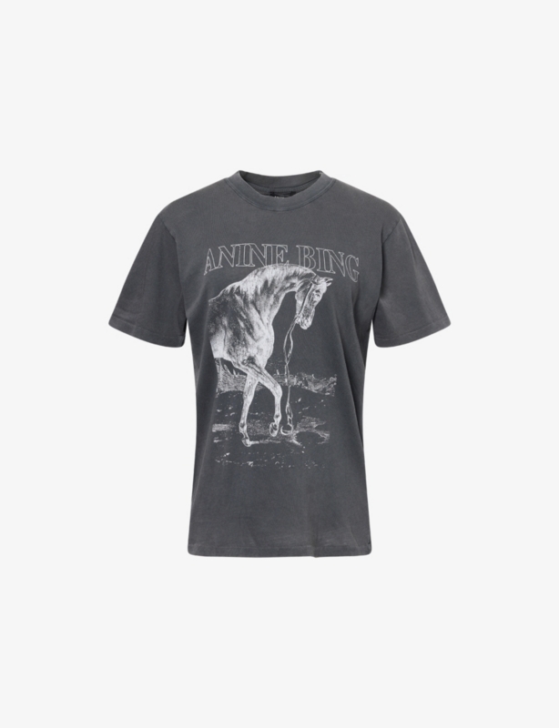 ANINE BING - Walker Text-Print Cotton T-Shirt | Selfridges.com