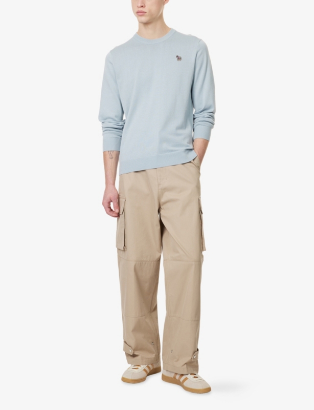 PS BY PAUL SMITH - Zebra-Embroidered Knitted Cotton Jumper | Selfridges.com