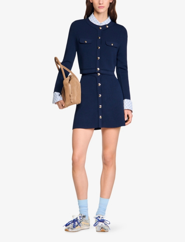 SANDRO - Cropped Textured Knitted Cardigan | Selfridges.com