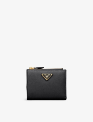 PRADA - Brand-Plaque Small Leather Wallet | Selfridges.com