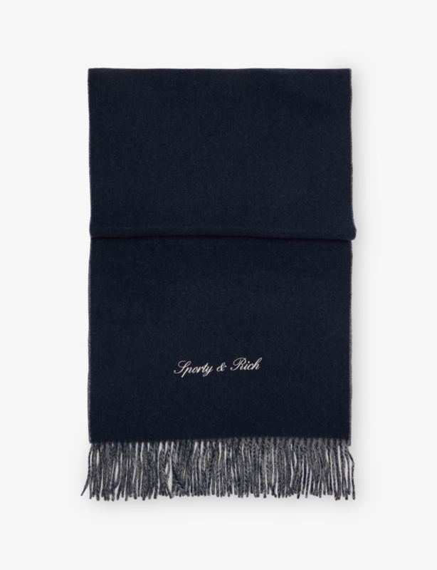 SPORTY & RICH - Embroidered-Logo Baseball Cashmere-And-Wool Jumper ...