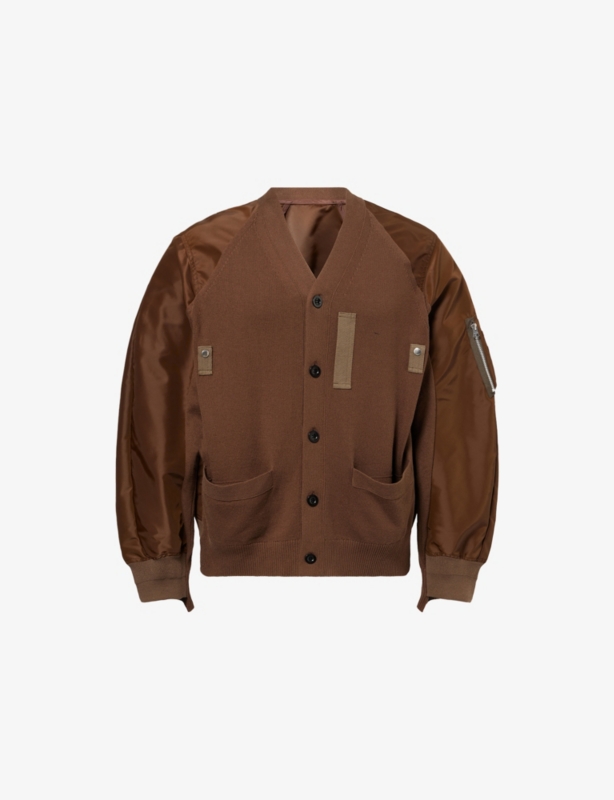 SACAI - Sponge Contrast Cotton-Blend Sweatshirt | Selfridges.com