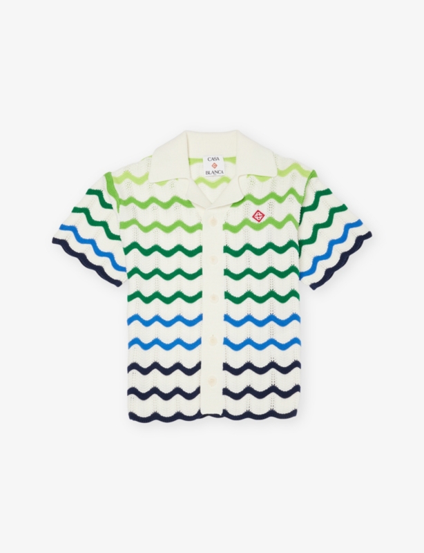 CASABLANCA - Gradient Wave Crochet-Knit Cotton Shorts 3-14 Years ...