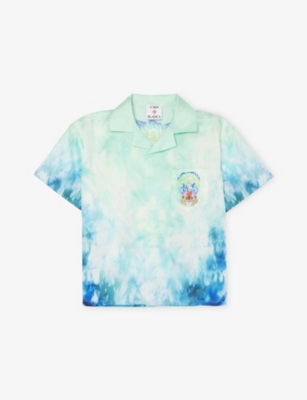 CASABLANCA - Surf Lotus Graphic-Print Cotton Shirt 3-14 Years ...