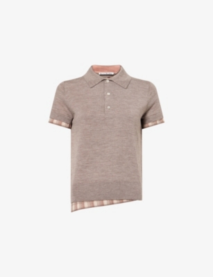 ACNE STUDIOS - Kalissa Layered Wool Polo Shirt | Selfridges.com