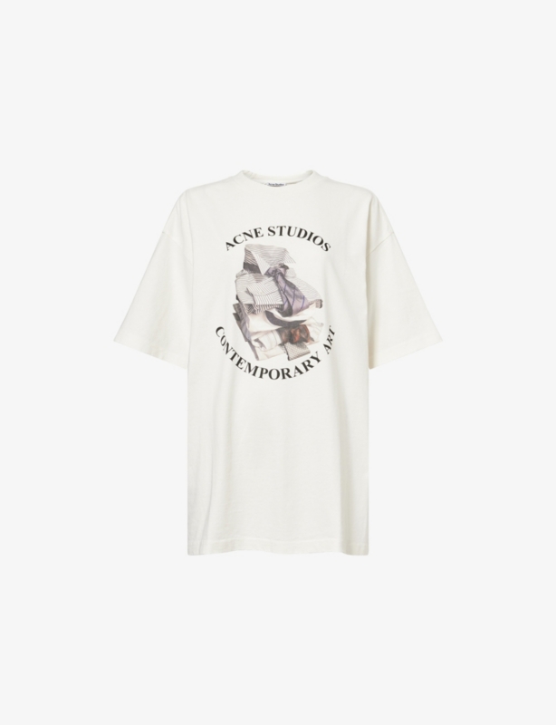 ACNE STUDIOS - Eram U-Face Round-Neck Stretch-Cotton T-Shirt ...