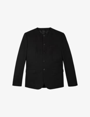 THE KOOPLES - Collarless Regular-Fit Cotton And Linen-Blend Jacket ...