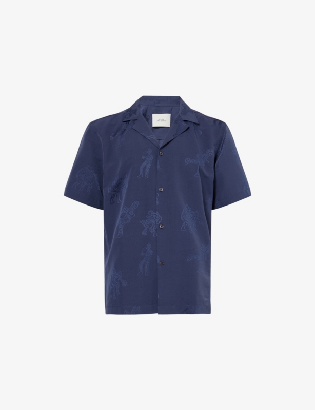 LES DEUX - Bronson Short-Sleeves Woven T-Shirt | Selfridges.com