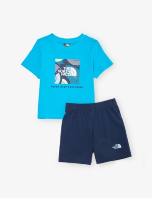 THE NORTH FACE - Play Logo-Print T-Shirt and Shorts Set 2-7 Years ...