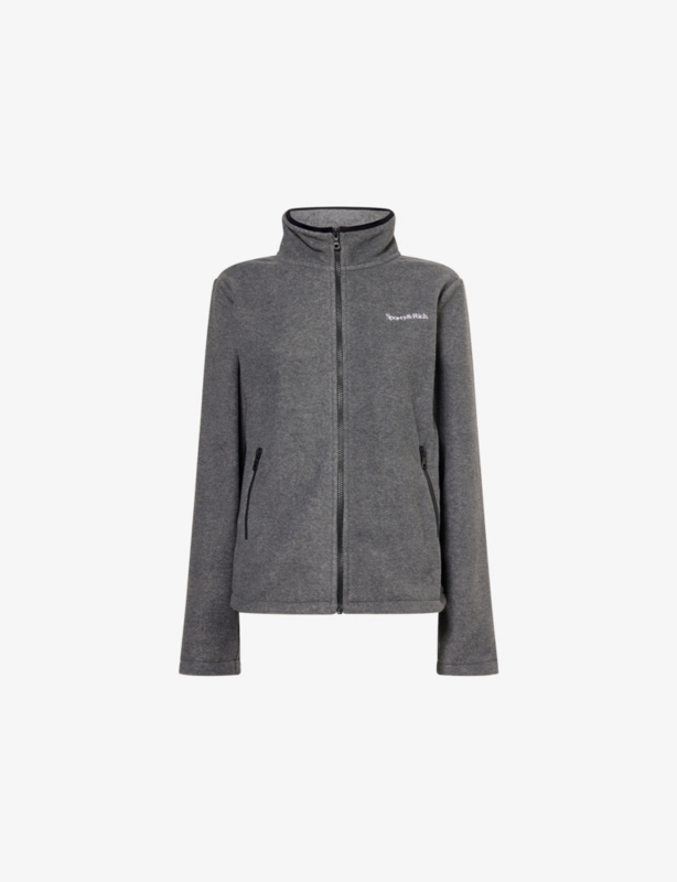 SPORTY & RICH - Logo-Embroidered Zip-Up Fleece Top | Selfridges.com