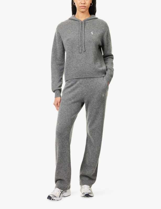 SPORTY & RICH - Emblem-Embroidered Cashmere-Blend Jumper | Selfridges.com