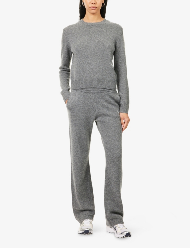 SPORTY & RICH - Emblem-Embroidered Cashmere-Blend Hoody | Selfridges.com