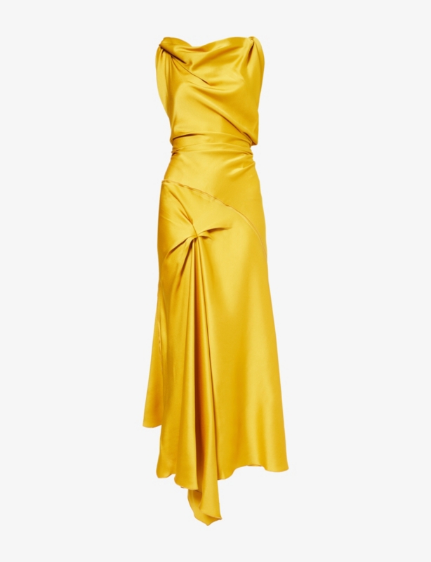 VICTORIA BECKHAM - Isabella Gathered-Waist Satin Maxi Dress ...