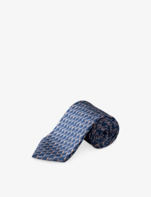 ETON - Leaf-Print Silk Tie | Selfridges.com