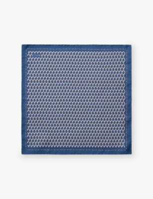 ETON - Leaf-Print Silk-Twill Pocket Square | Selfridges.com