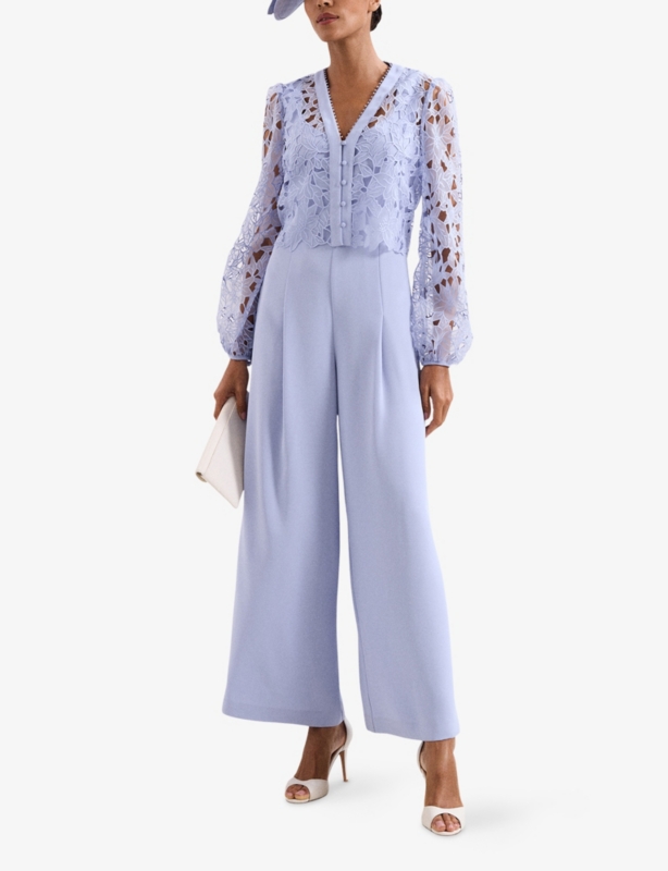 PHASE EIGHT - Petite Winona Lace-Embroidered Woven Jumpsuit ...