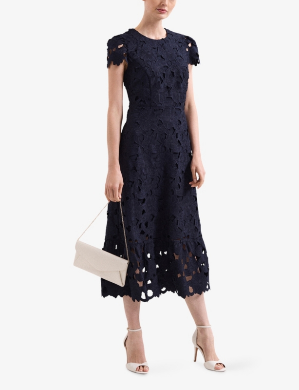 PHASE EIGHT - Ayumi Lace-Embroidered Stretch-Woven Midi Dress ...