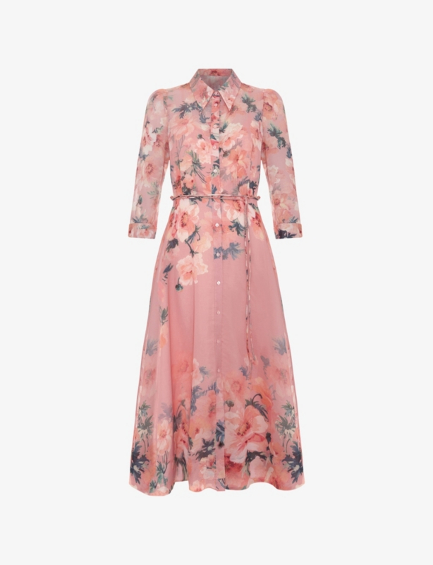 PHASE EIGHT - Violet Floral-Print Woven Midi Dress | Selfridges.com