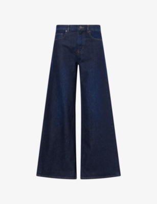 ME AND EM: Wide-Leg Contrast-Stitch Denim Jeans