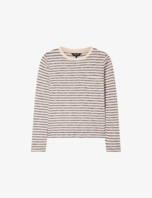 WHISTLES - Stripe-Print Chest-Pocket Cotton-Jersey Top | Selfridges.com
