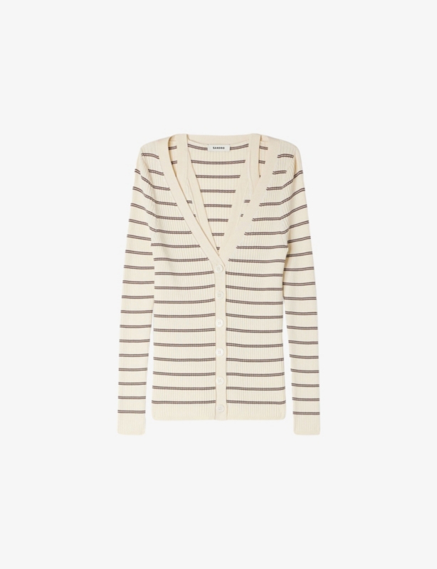 SANDRO - Ruffled Striped Cotton Shirt | Selfridges.com