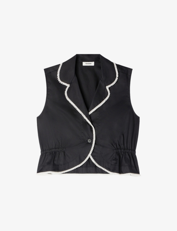 SANDRO - Ruffled Striped Cotton Shirt | Selfridges.com