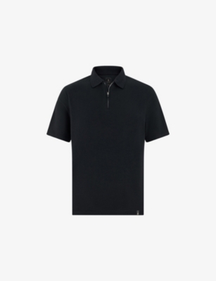 BOGGI - High-Performance Short-Sleeve Zip S-Cafè® Yarn Cotton Piqué ...