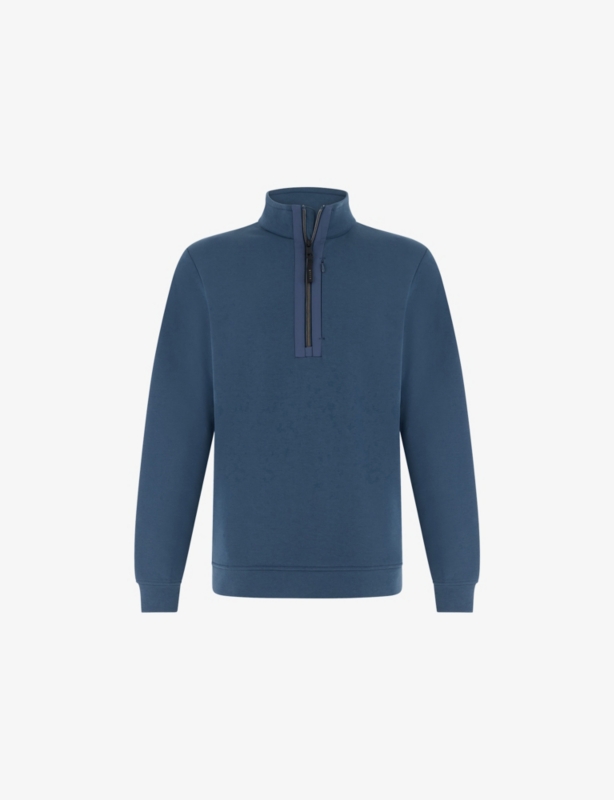 BOGGI - High-Performance Short-Sleeve Zip S-Cafè® Yarn Cotton Piqué ...