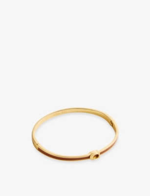 COACH - Thin Enamel Signature Hinged Gold-Plated Brass Bangle ...