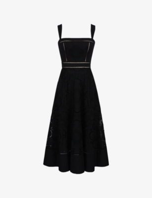 HOUSE OF CB - Ava Broderie-Anglaise Stretch-Cotton Midi Dress ...